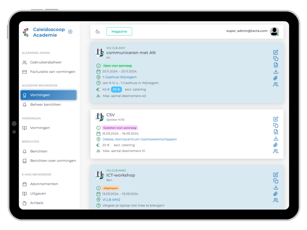 A learning management system — Tacta