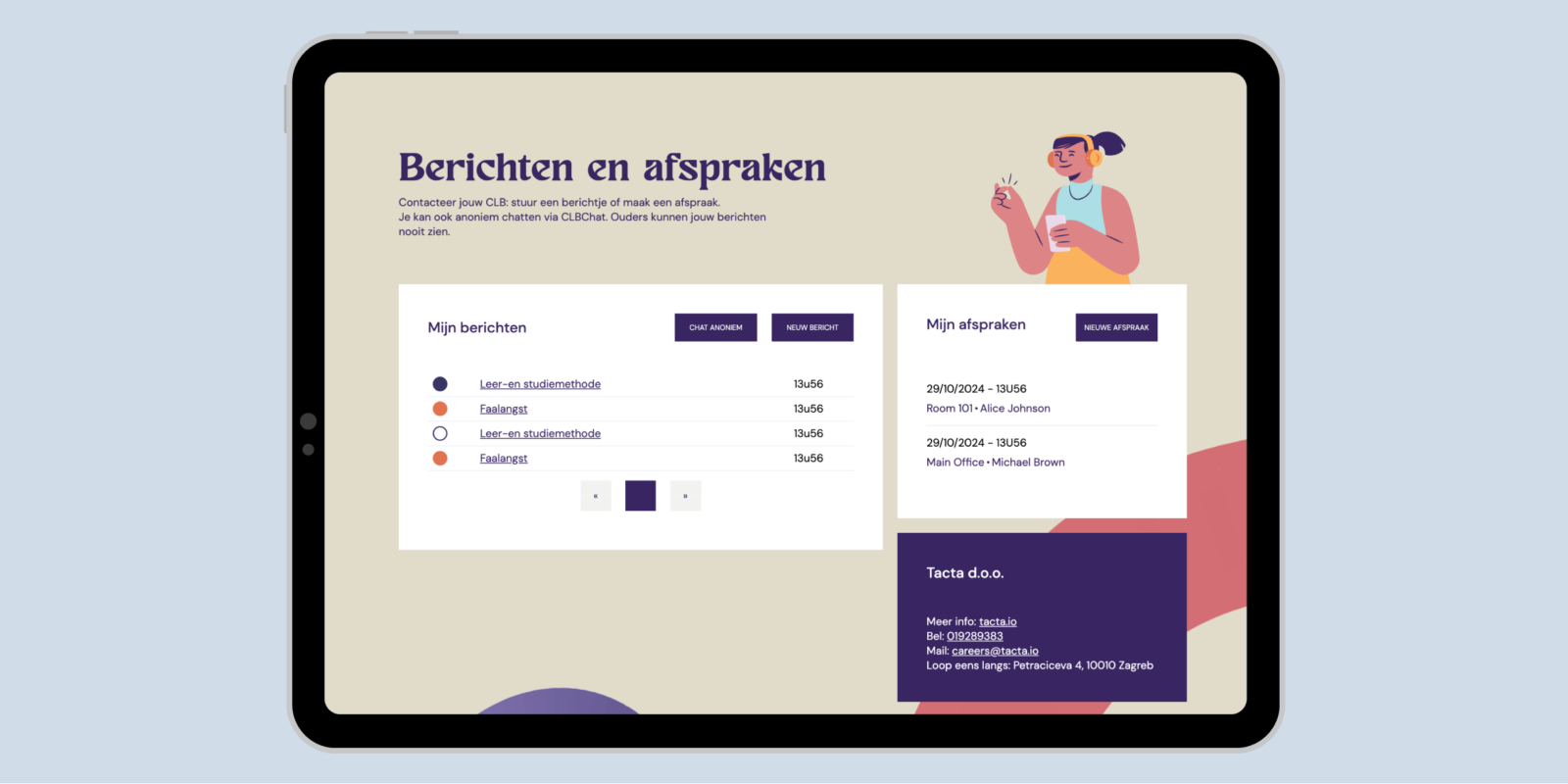 A user-friendly application for student communication — Tacta